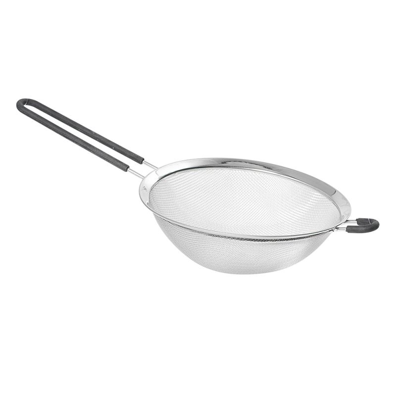 Fine mesh stainless steel colander with silicone handle | 543665