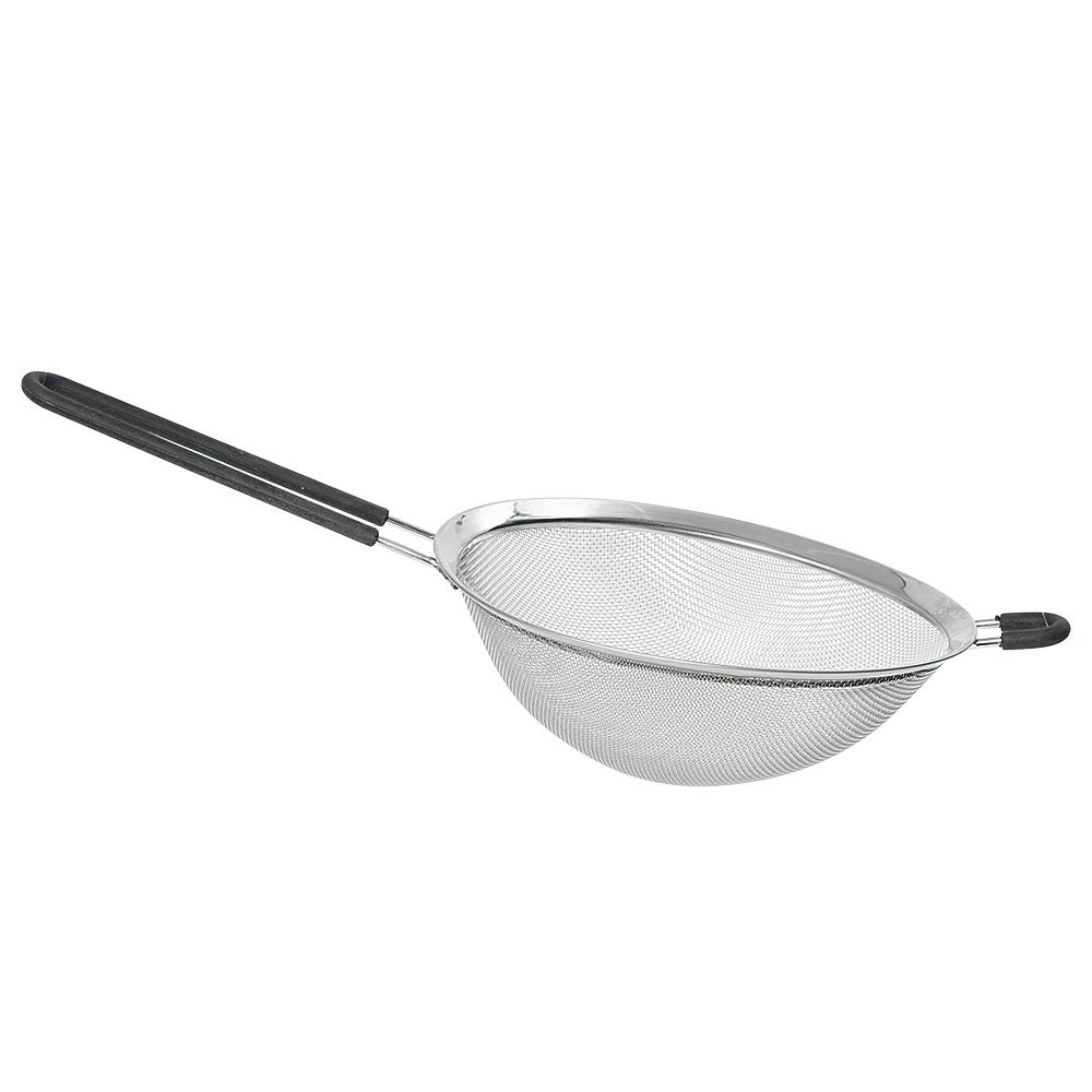 Fine mesh stainless steel colander with silicone handle | 543665