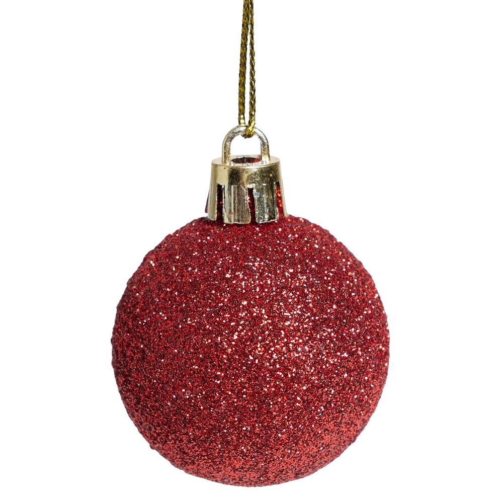 Red shiny matte glitter Christmas ball x20 | 611456